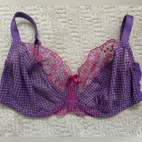 cleo | Intimates & Sleepwear | Cleo Purple And Pink Ruffled Bra | Poshmark